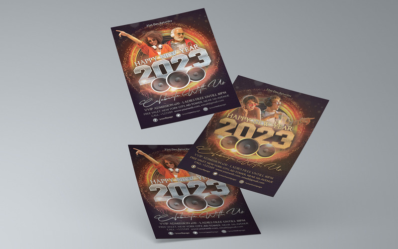 Unique NYE 2023 Flyer Bundle Template For Happy New Year Design Template