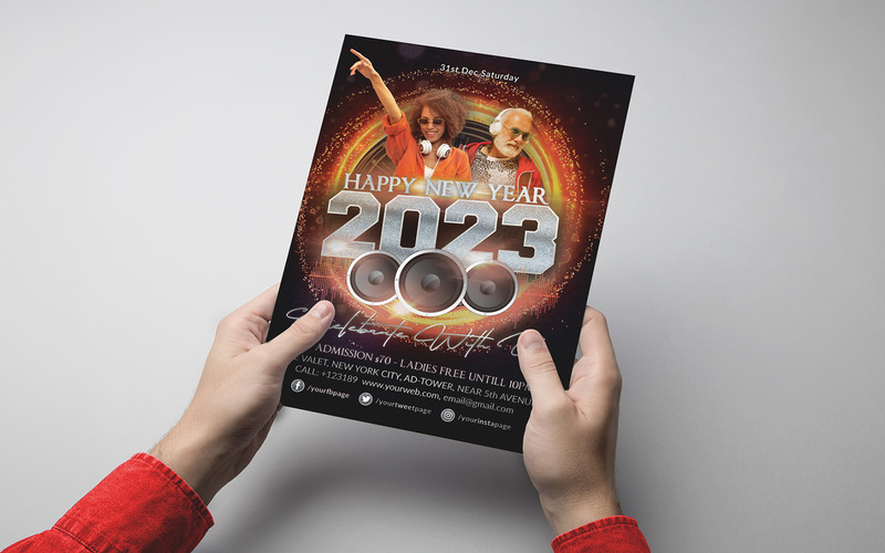 Unique NYE 2023 Flyer Bundle Template For Happy New Year Design Template