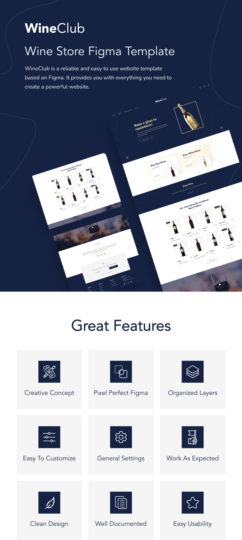 WineClub - Wine Store eCommerce Figma Template