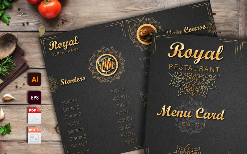 Royal Restaurant - Royal menu card #301287 - TemplateMonster