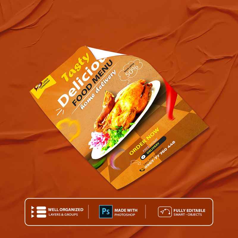 Fresh Chicken Meat Restaurant Menu Template - TemplateMonster