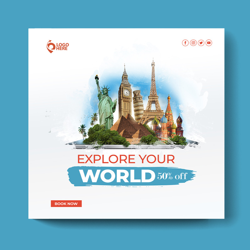 Flyer Template Design For A travel And Tourism Agency