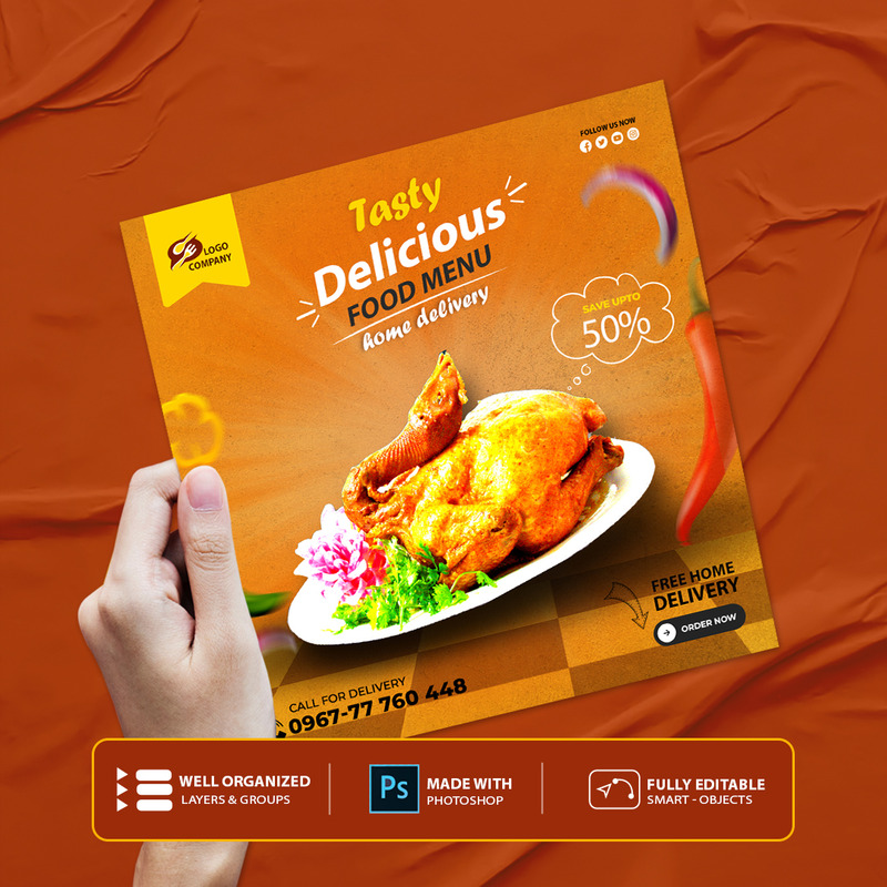 Fresh Chicken Meat Restaurant Menu Template - TemplateMonster