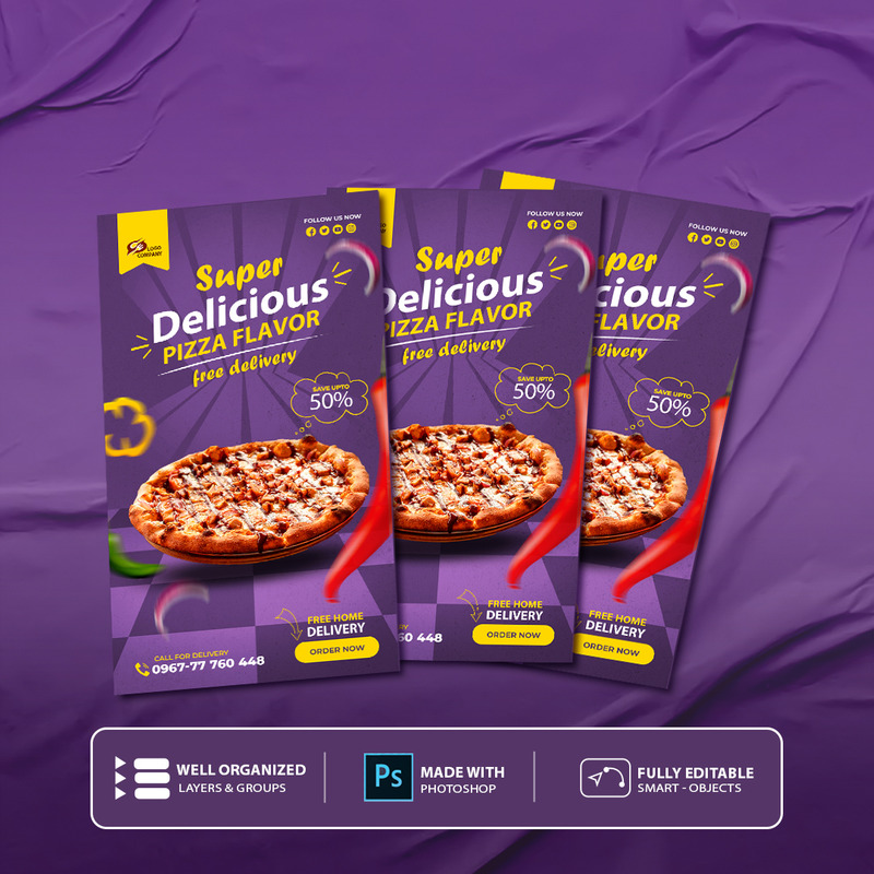 Spicy Delicious Flavor Pizza Model #304671 - TemplateMonster