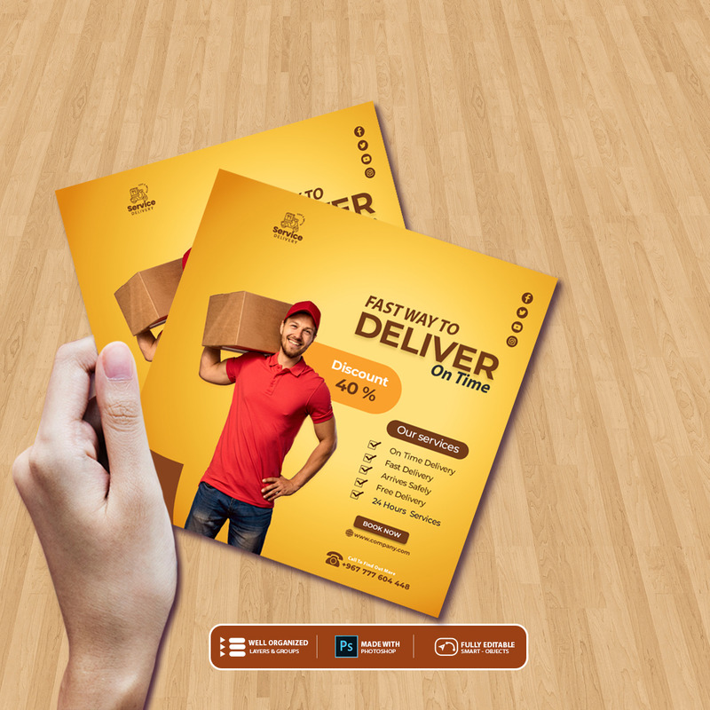 Courier Company Flyer Template - Shipping - TemplateMonster