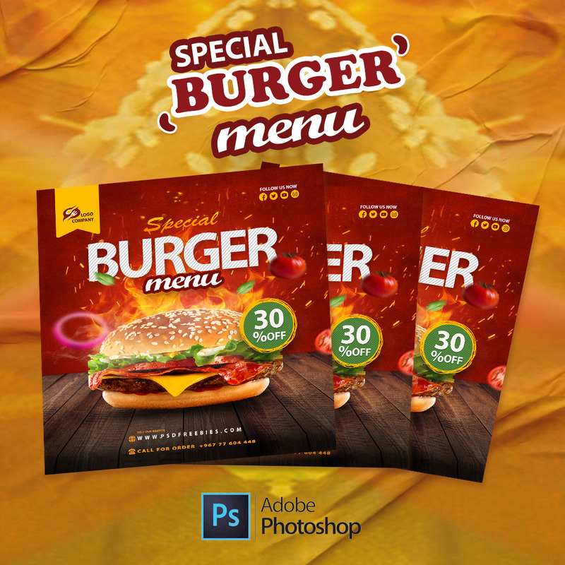 Fast Food Restaurant Menu Flyer #304598 - TemplateMonster