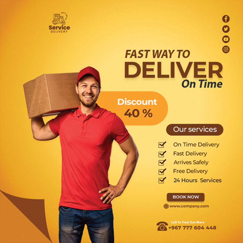 Courier Company Flyer Template - Shipping - TemplateMonster