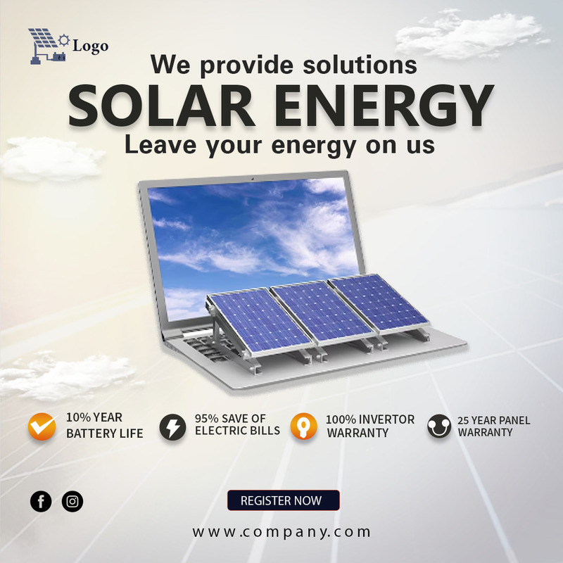 Renewable Solar Energy Square Flyer Template