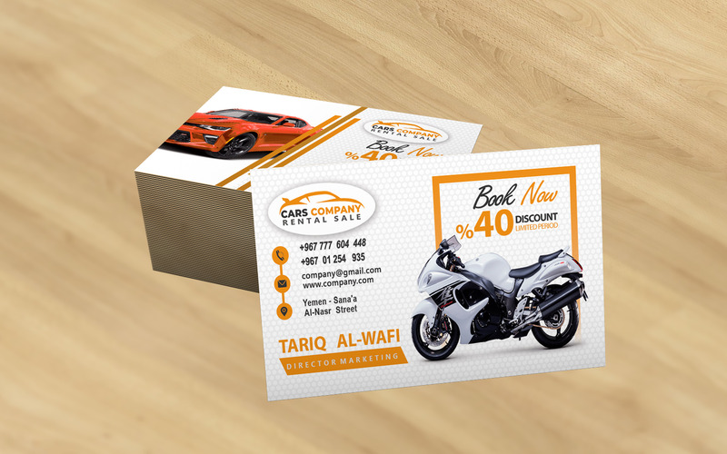 Auto Repair Business Card Template - Orange - TemplateMonster