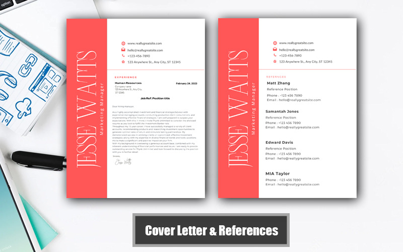 Plantilla de currículum vitae imprimible PDF Jesse Watts