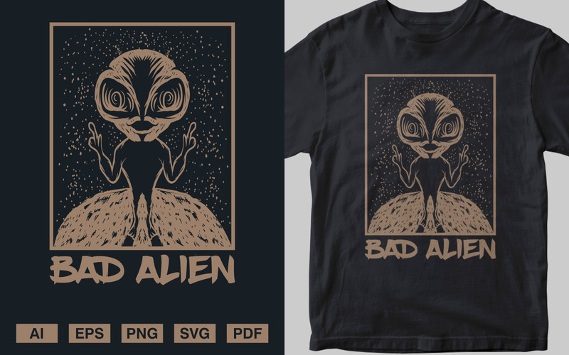 Bad Alien Vector Illustration #297987 - TemplateMonster