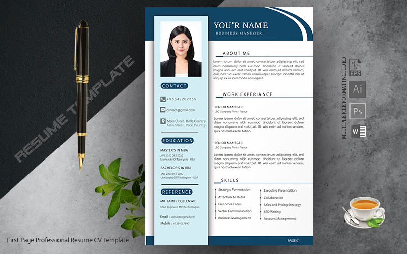 Professionell CV Mall-CV #298902 - TemplateMonster