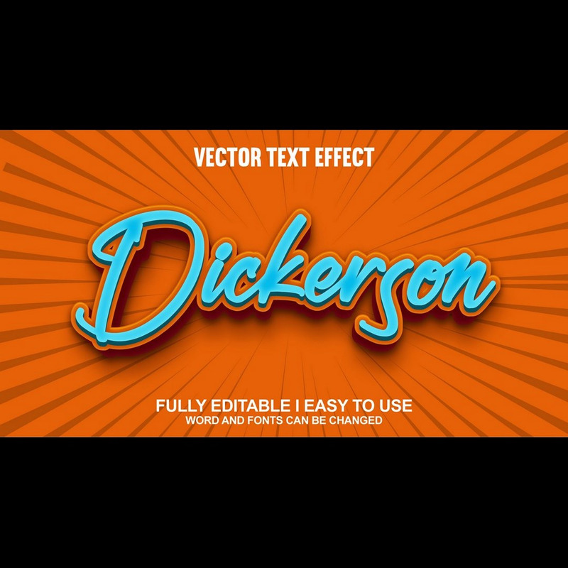 Dickerson Fully Editable Vector 3D Text Effect
