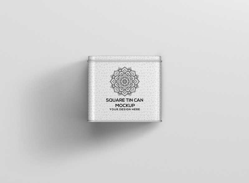 Tin Can - Square Tin Can Mockup #344241 - TemplateMonster