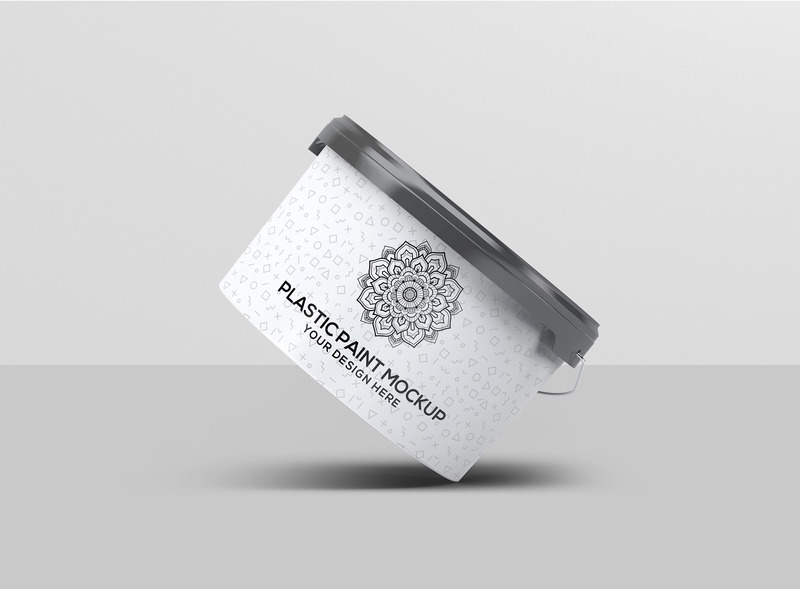 Paint Bucke - Plastic Paint Bucket Mockup - TemplateMonster