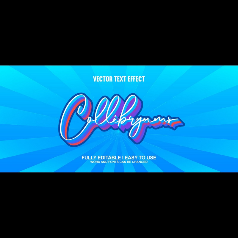 Collibryums Fully Editable Vector 3D Text Effect