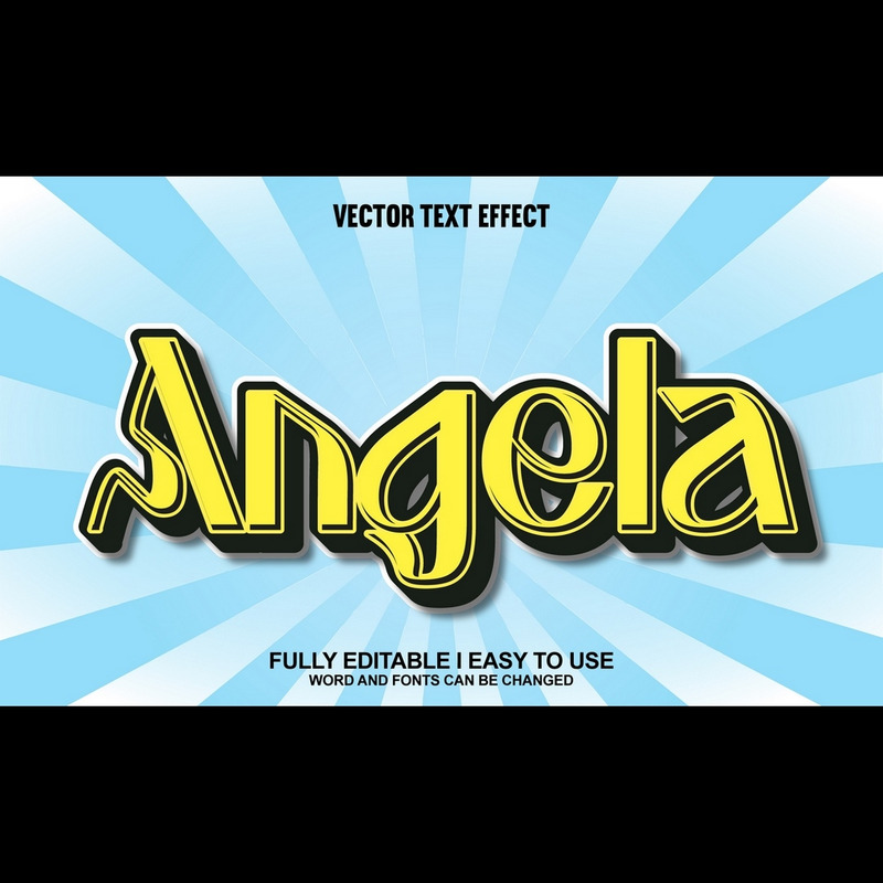 Angela Fully Editable Vector 3D Text Effect - TemplateMonster