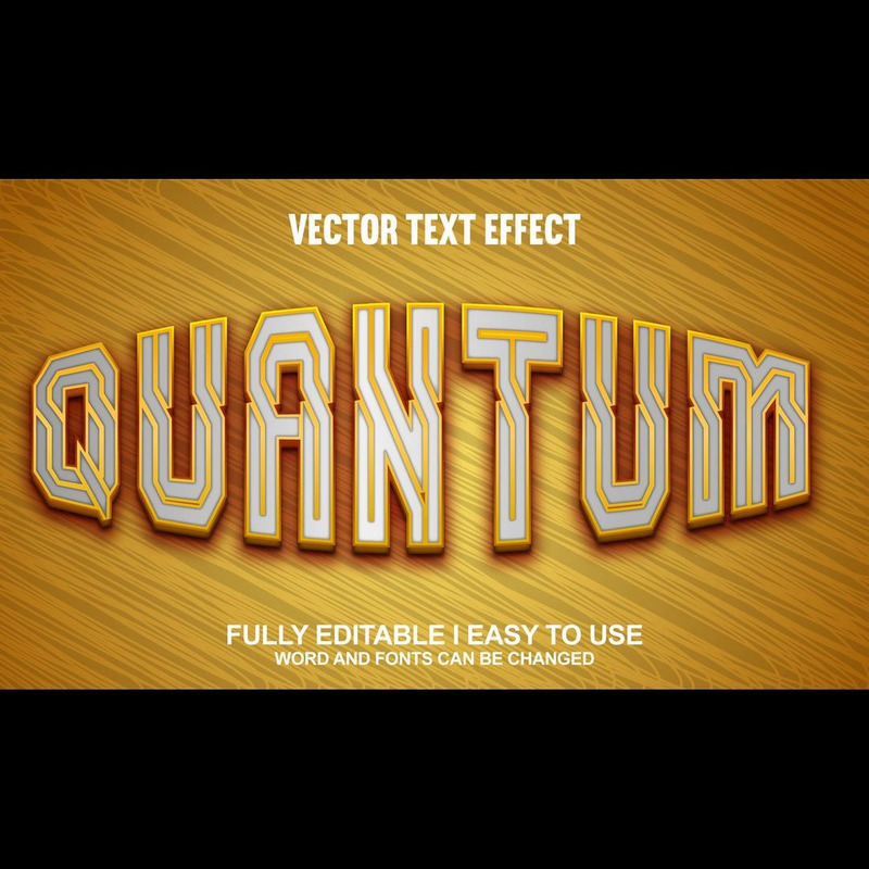 Quantum Fully Editable Vector 3D Text Effect