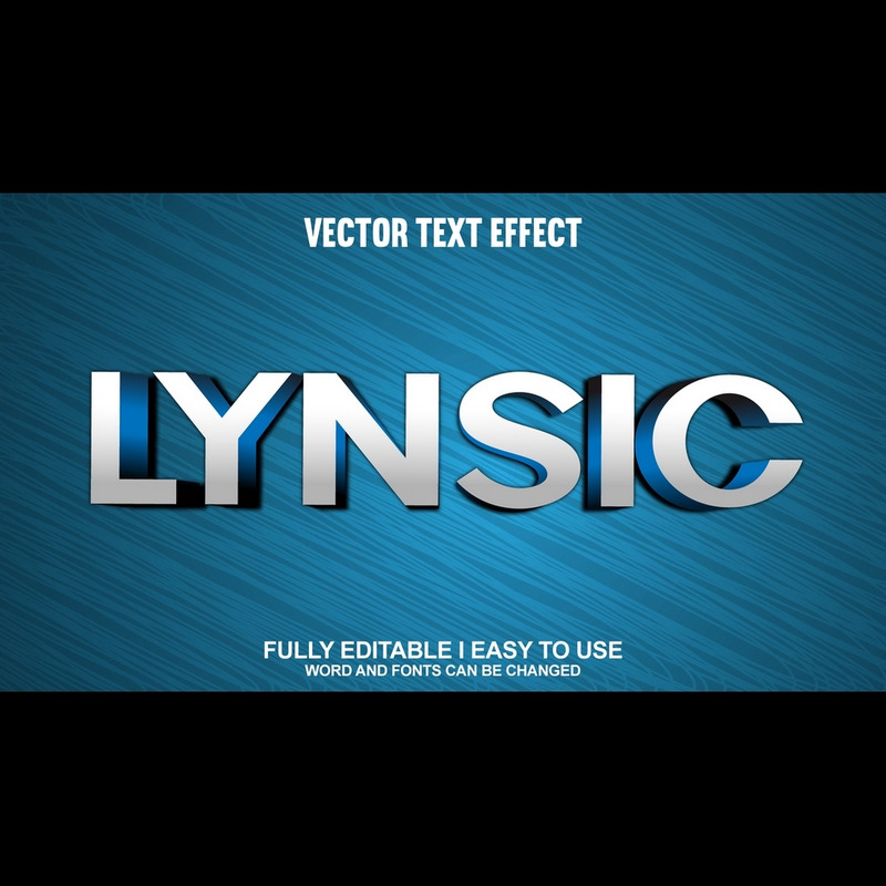 Lynsic Fully Editable Vector 3D Text Effect - TemplateMonster
