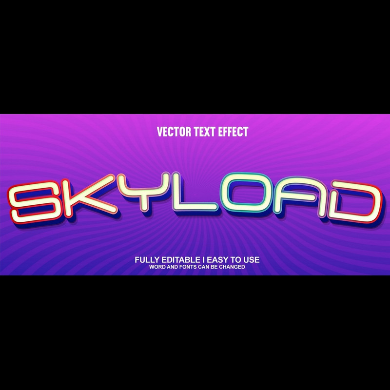 Skyload Fully Editable Vector 3D Text Effect