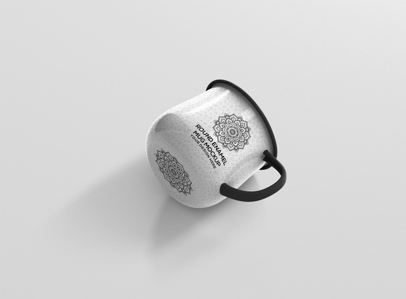 Mug Mockup - Round Enamel Mug Mockup - TemplateMonster
