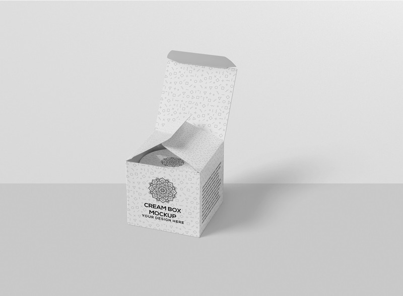 Jar and Box - Cream Jar & Box Mockup - TemplateMonster