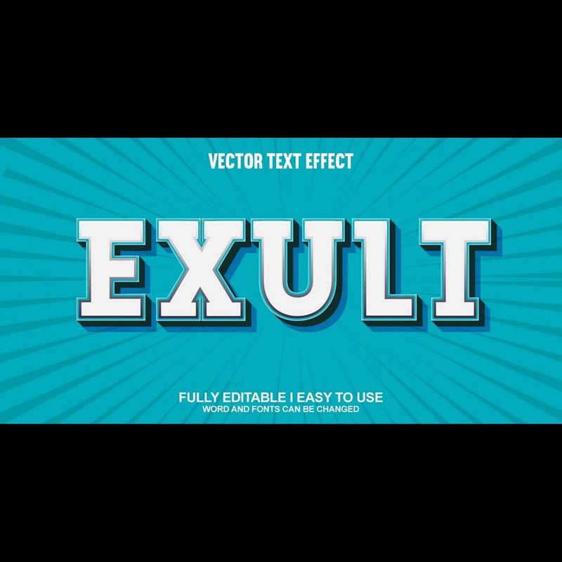 Exult Fully Editable Vector 3D Text Effect - TemplateMonster