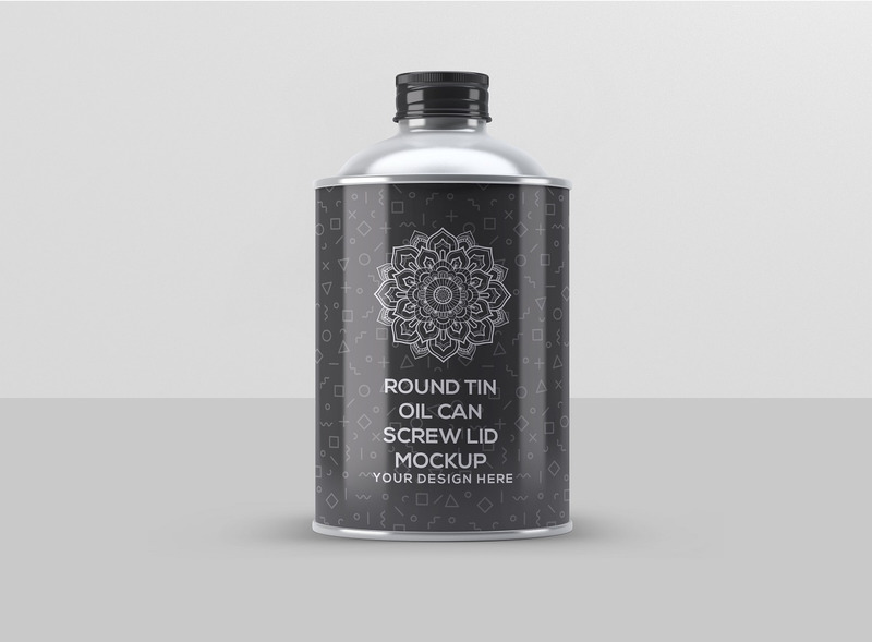 Oil Round Tin Can Screw Lid Mockup #342858 - TemplateMonster