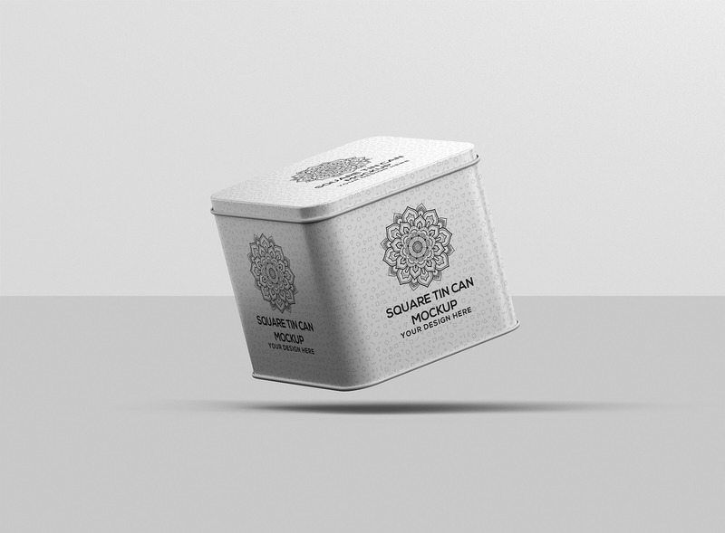 Tin Can - Square Tin Can Mockup #344241 - TemplateMonster