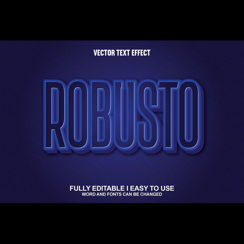 Robusto Fully Editable Vector 3D Text Effect