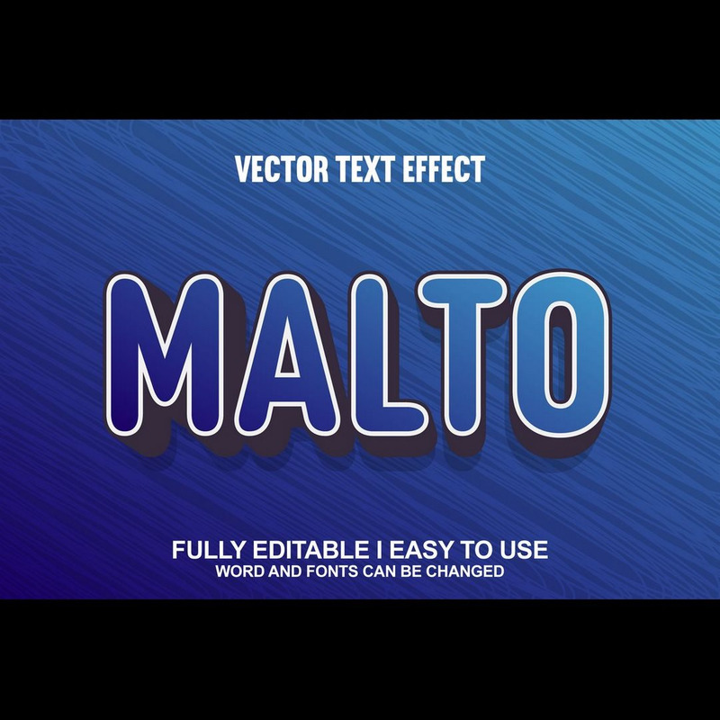 Malto Fully Editable Vector 3D Text Effect - TemplateMonster