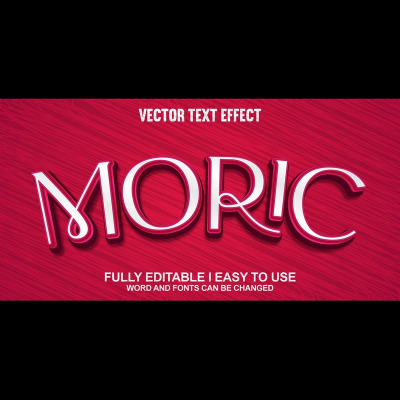 Moric Fully Editable Vector 3D Text Effect - TemplateMonster
