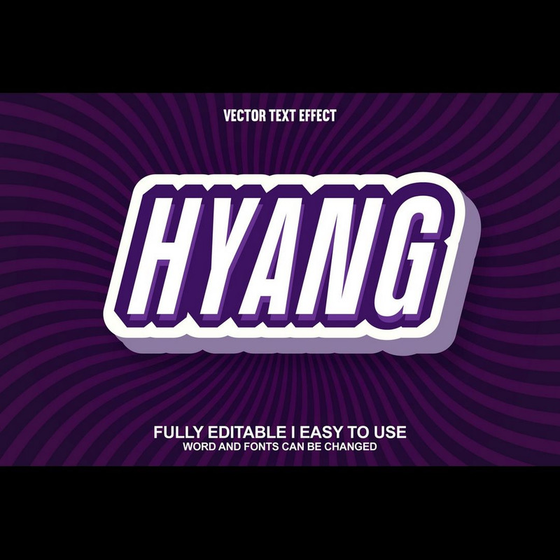 Hyang Fully Editable Vector 3D Text Effect - TemplateMonster