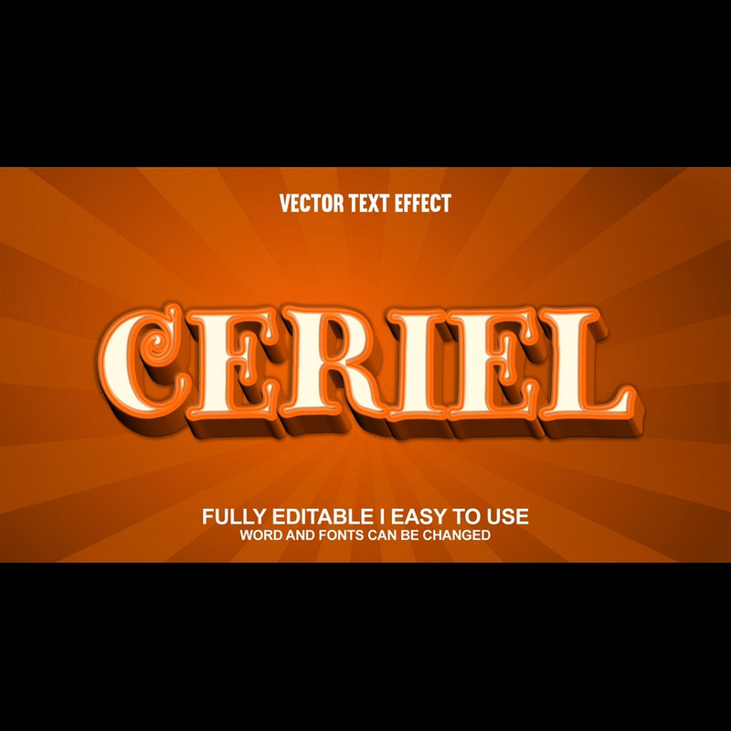 Ceriel Fully Editable Vector 3D Text Effect - TemplateMonster