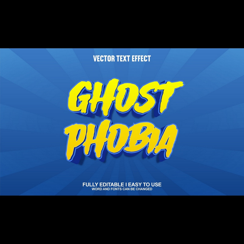 Ghost Phobia Fully Editable Vector 3D Text Effect