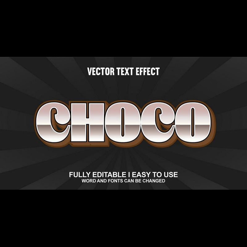 Choco Bold Fully Editable Vector 3D Text Effect