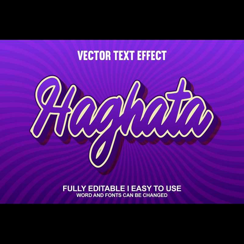 Haghata Fully Editable Vector 3D Text Effect