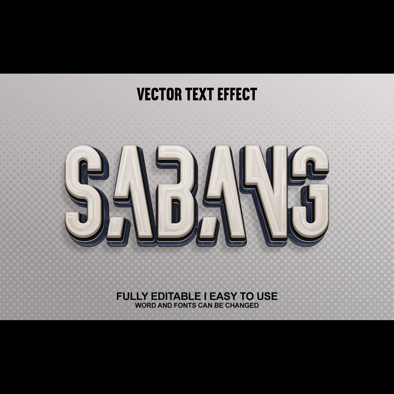 Sabang Fully Editable Vector 3D Text Effect - TemplateMonster