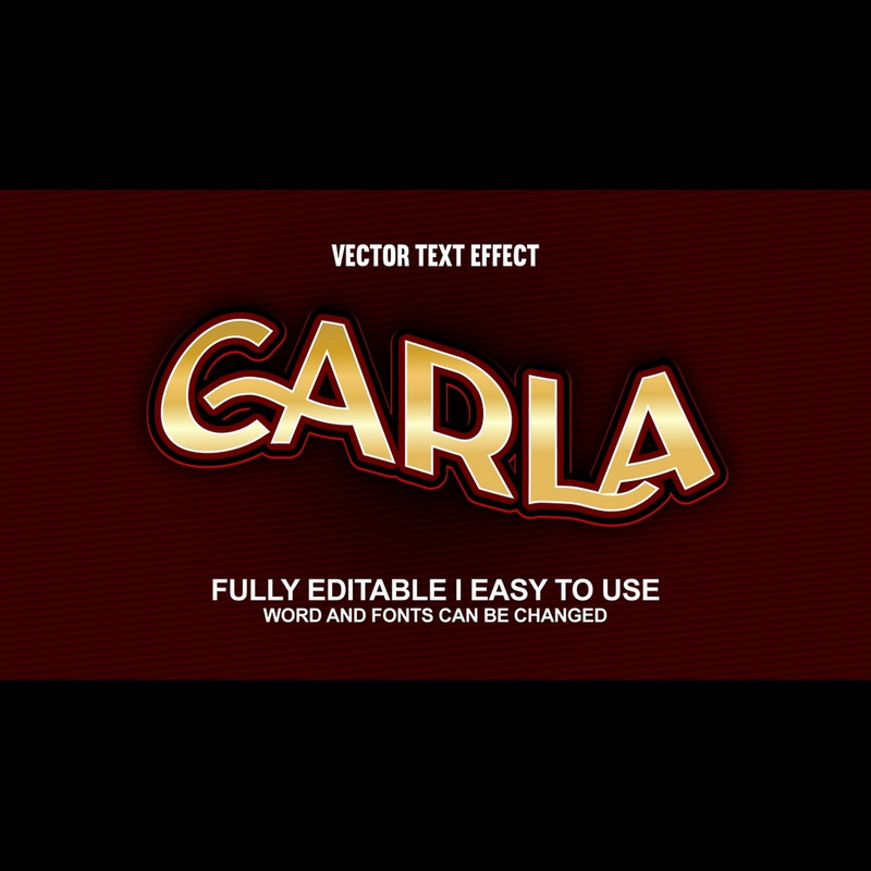 Carla Fully Editable Vector 3D Text Effect - TemplateMonster