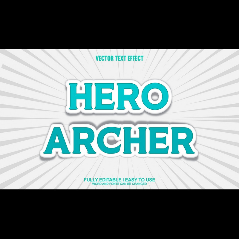 Hero Archer Fully Editable Vector 3D Text Effect