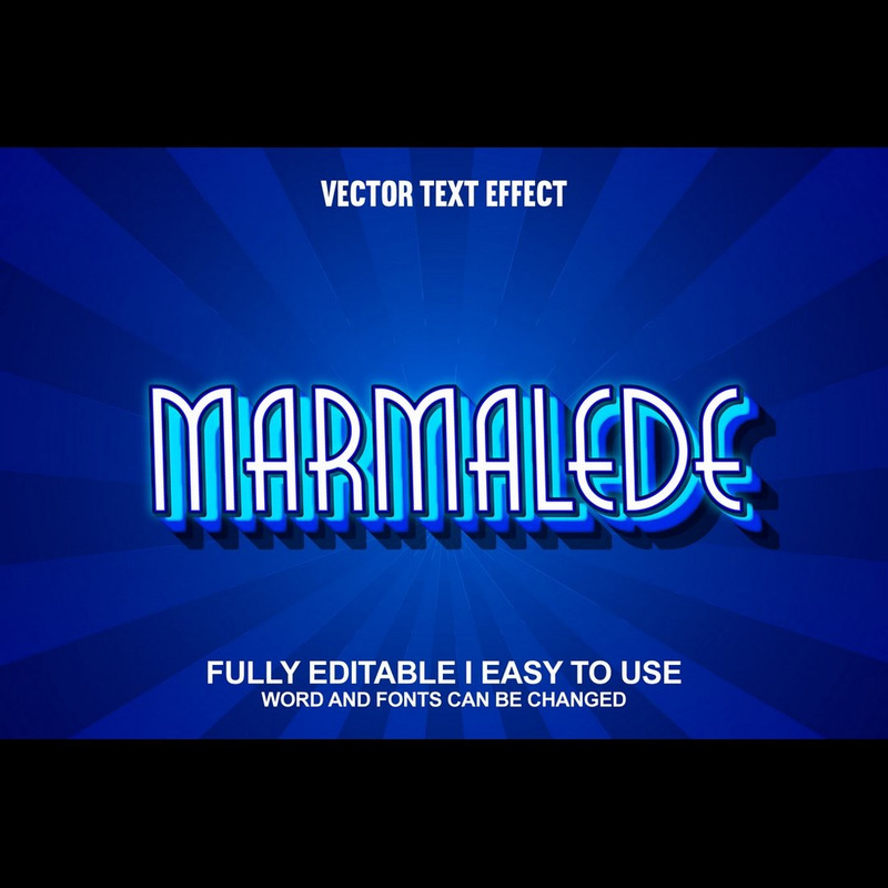 Marmalede Fully Editable Vector 3D Text Effect