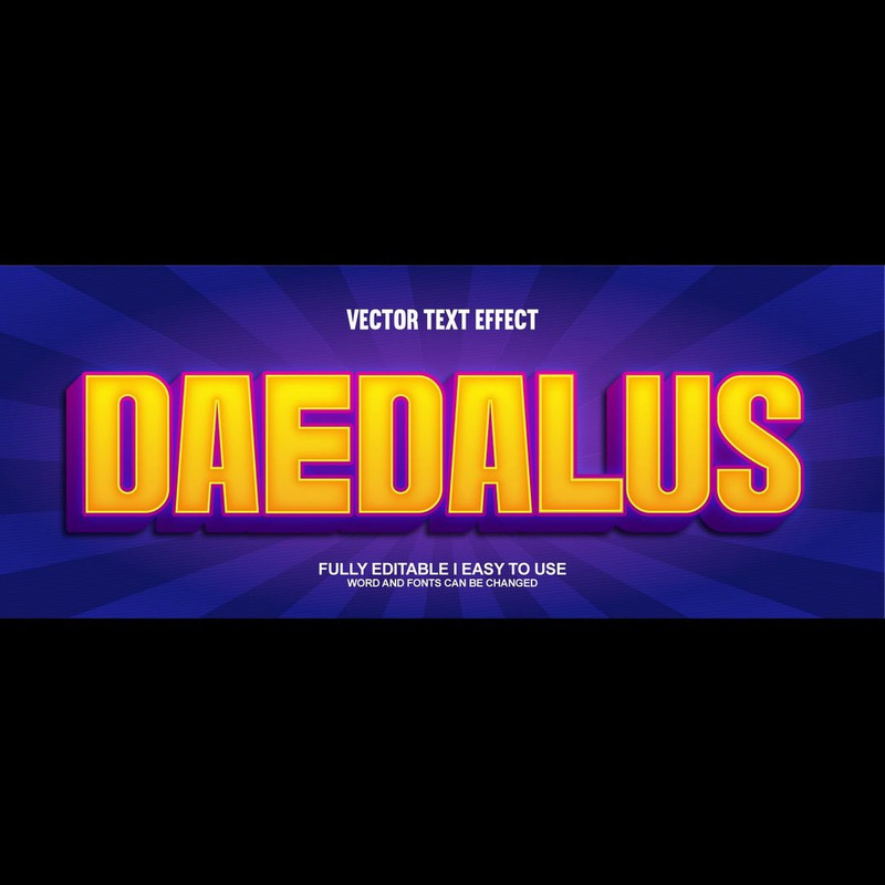 Daedalus Fully Editable Vector 3D Text Effect