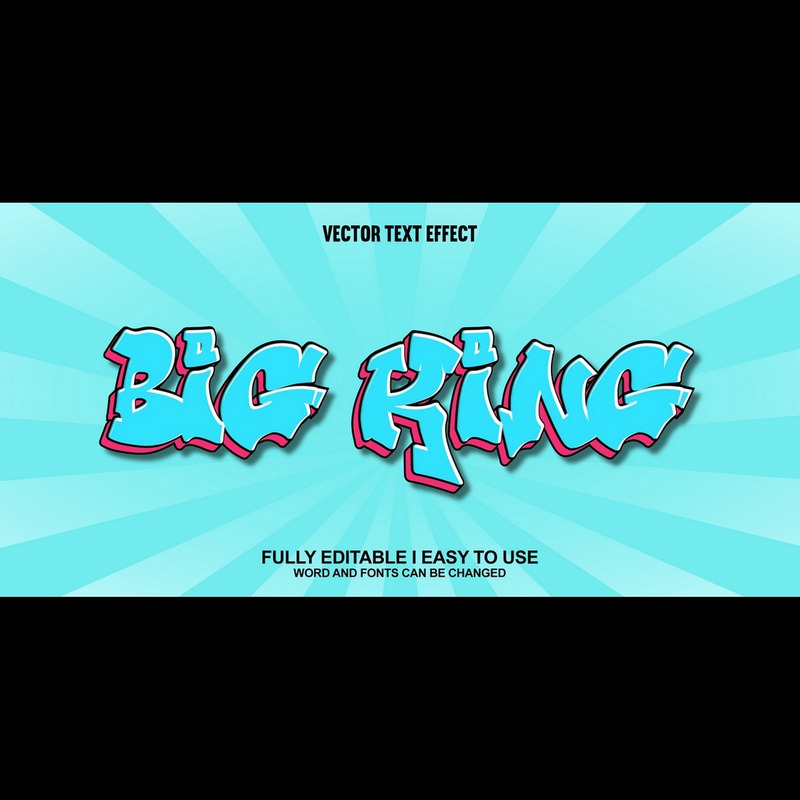 Big King Fully Editable Vector 3D Text Effect