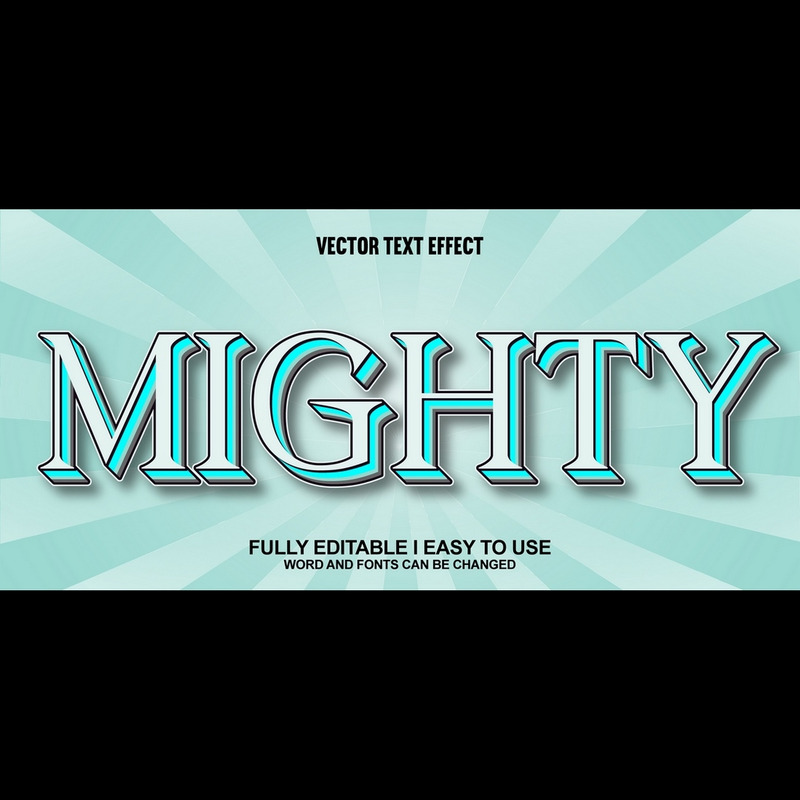 Mighty Fully Editable Vector 3D Text Effect - TemplateMonster