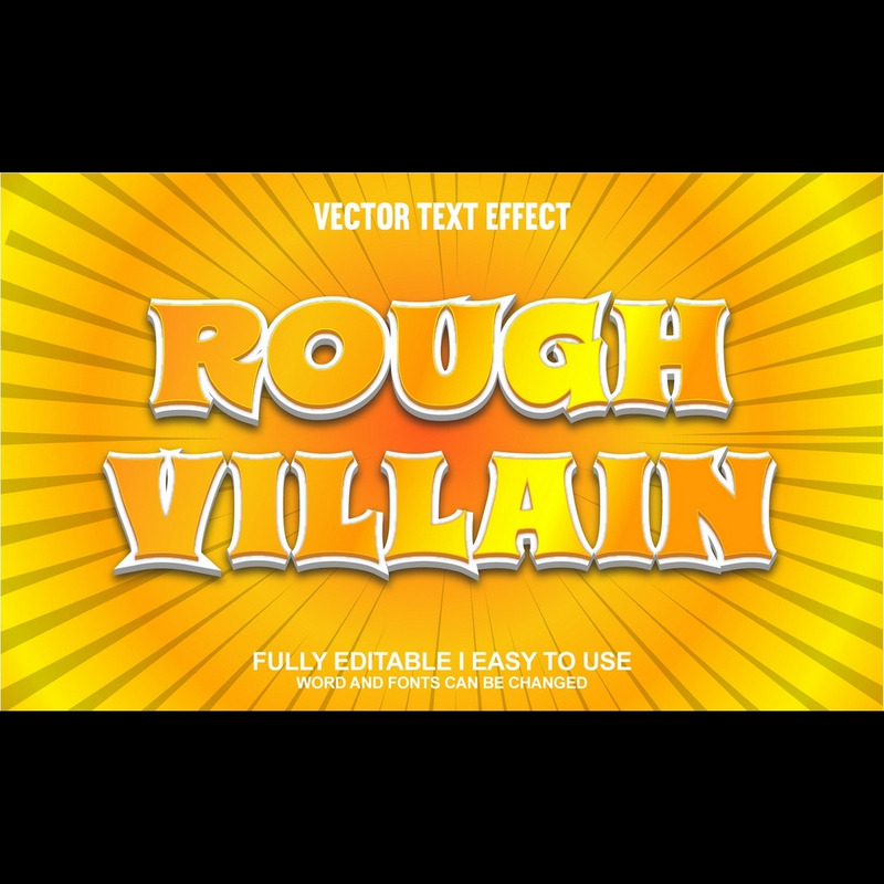 Rough Villain Fully Editable Vector 3D Text Effect