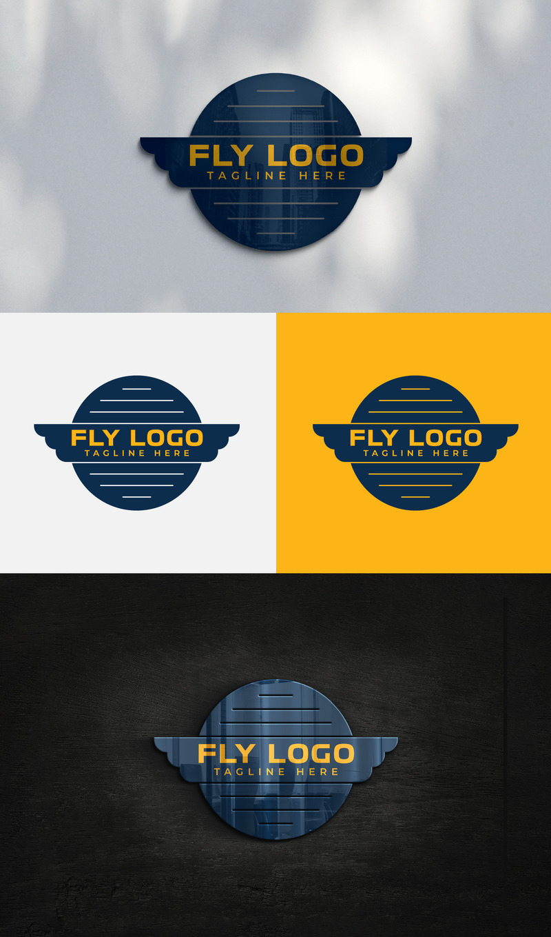 Fly Wings Circle Logo Design Template - TemplateMonster