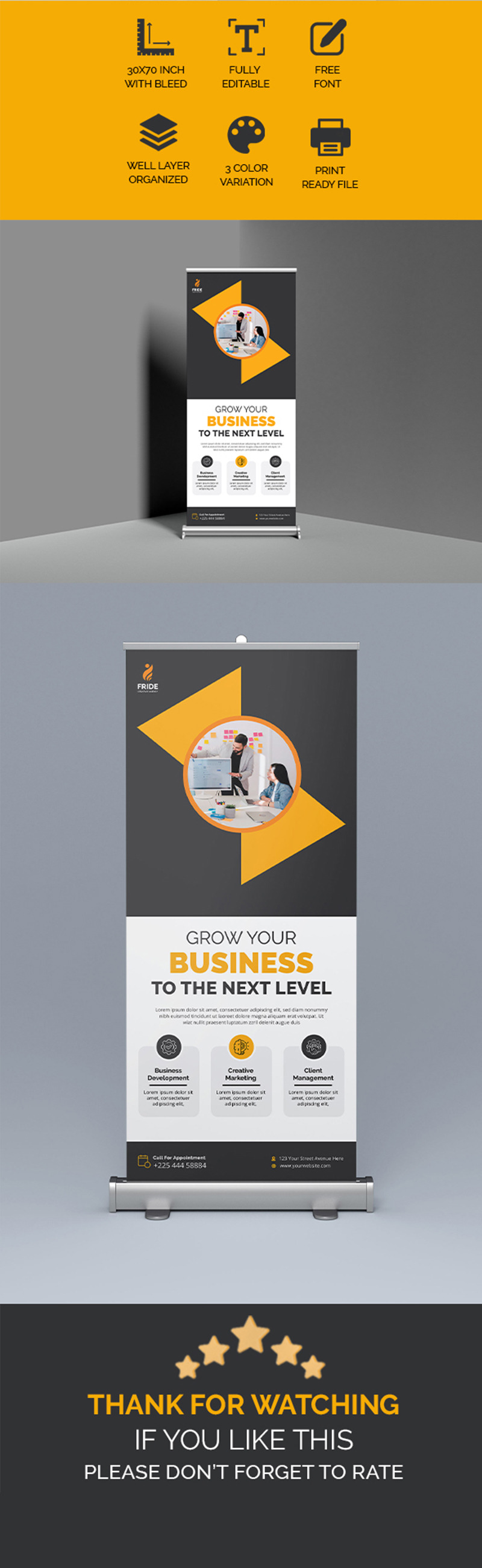 Yellow Color Corporate Roll Up Banner,X Banner, Standee, Pull Up Design ...