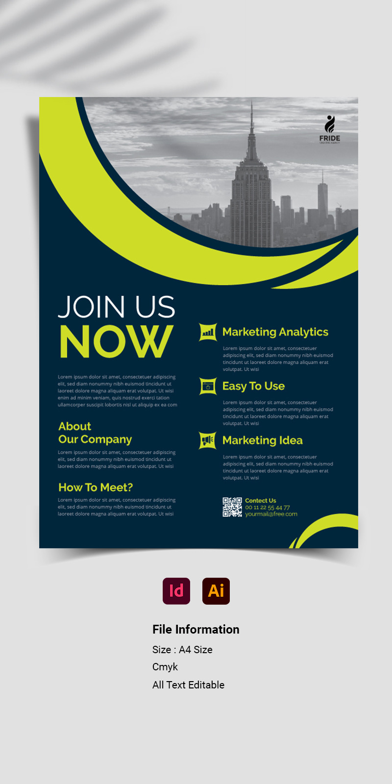 Indesign & Illustrator Printable A4 Business Flyer Template
