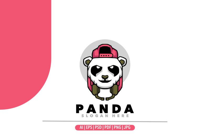 Panda rapper mascot logo cartoon logo design illustration