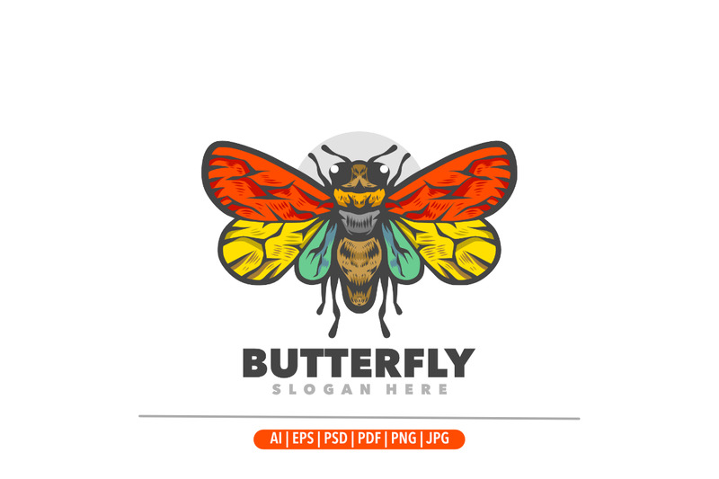 Kelebek illüstrasyon tasarım logo şablonu - TemplateMonster